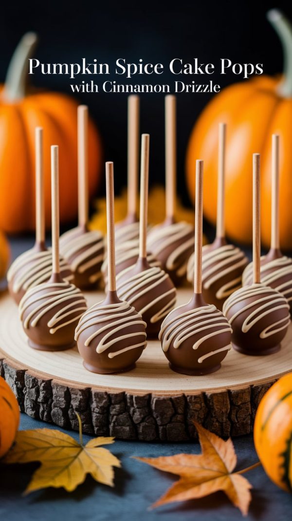 Pumpkin Spice Cake Pops with Cinnamon Drizzle – Treat Savvy