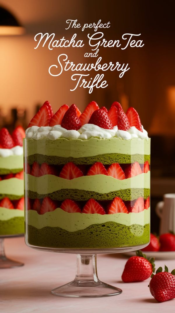 Matcha Green Tea and Strawberry Trifle – Treat Savvy
